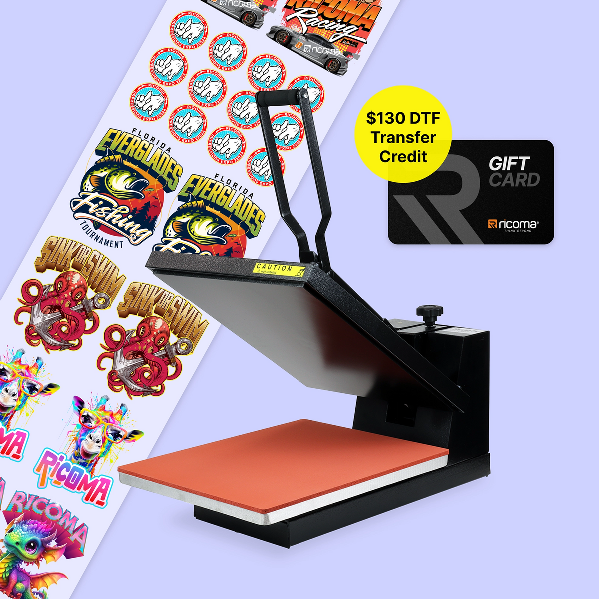 DTF Transfer Starter Pack with the iKonix 16" x 20" Flat Heat Press ...